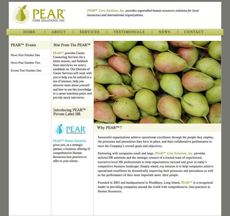 Pear Core / Pear Partner website | Dataharvest Inc.